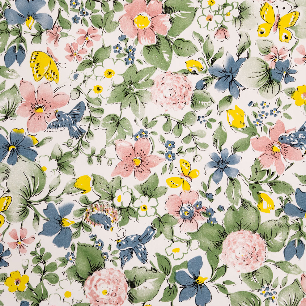 Butterflies Lingering over Flowers - Self-Adhesive Wallpaper Home Decor ...