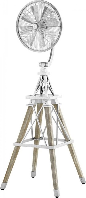 Windmill Floor Ceiling Fan, Galvanized - Traditional - Electric Fans ...