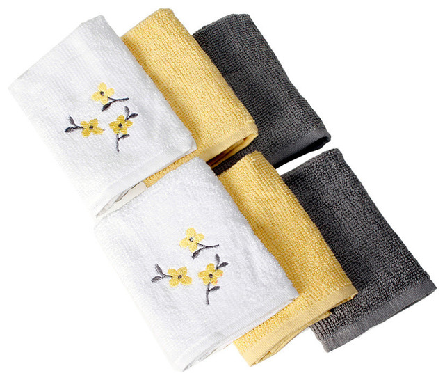 Saturday Knight Spring Garden 6 Piece Wash Cloth Set - Modern - Bath ...