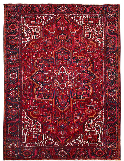 Dutch Tulip Red Semi Antique Hand Knotted Shiny Wool Oriental Rug 9'7 ...