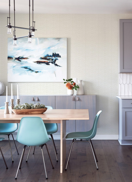 Hesper Ivory Geometric Wallpaper, Bolt - Contemporary - Wallpaper - by Brewster Home Fashions ...