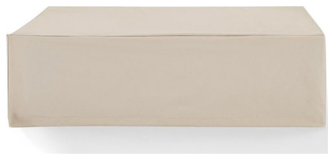 Crosley Furniture Fabric Outdoor Coffee Table Cover in Cream, 48" x 27 ...