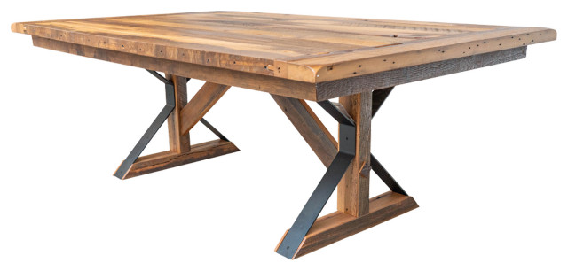 Lexington Extendable Reclaimed Wood Dining Table, 48"x72" - Rustic ...