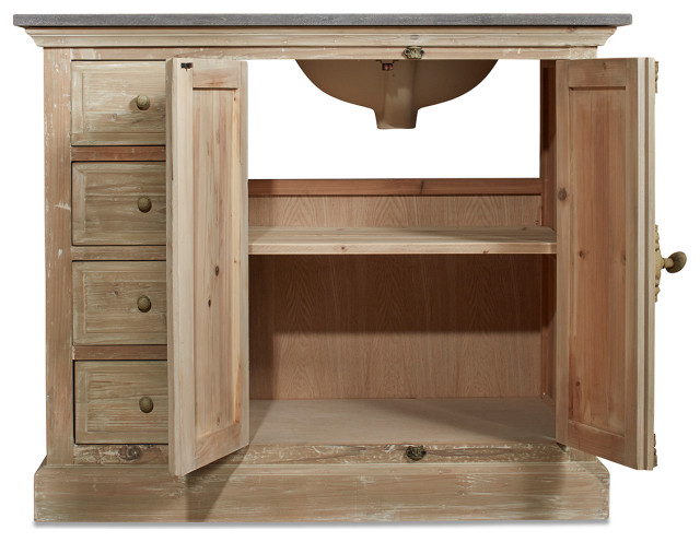 43" Reclaimed Pine Single Bath Vanity - Farmhouse - Bathroom Vanities ...