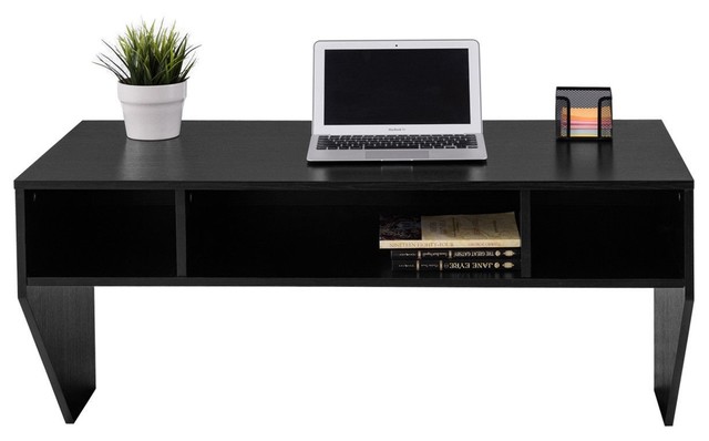 Modern Wall Mounted Floating Sturdy Computer Table With Storage Shelf ...