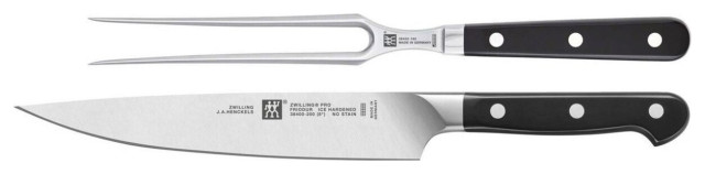 Zwilling PRO 2-PC, Carving Knife and Fork Set - Contemporary - Slicing ...