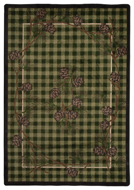 Wooded Pines, Green, 5'x8', 5'x8' - Rustic - Area Rugs - by American ...