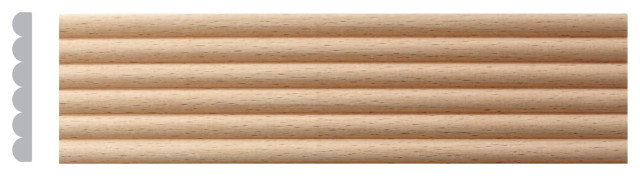 2" Wide Reed Moldings, Beech Wood, 10 Piece, 79' Total - Contemporary ...
