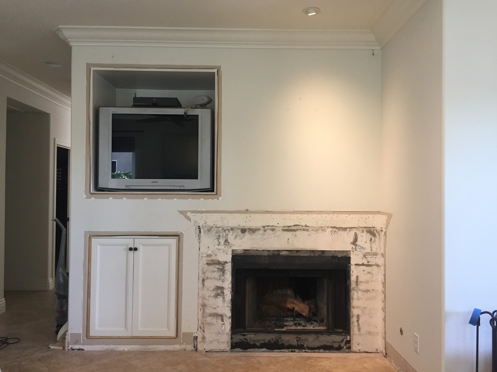 Remodeling off-center fireplace