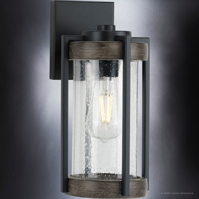 Luxury Farmhouse Wall Sconce, Midnight Black - Transitional - Outdoor ...