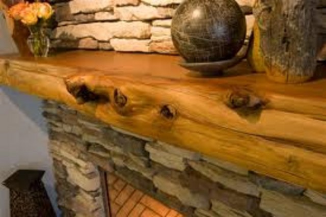 Log Style Mantle with a Contemporary Style Fireplace?