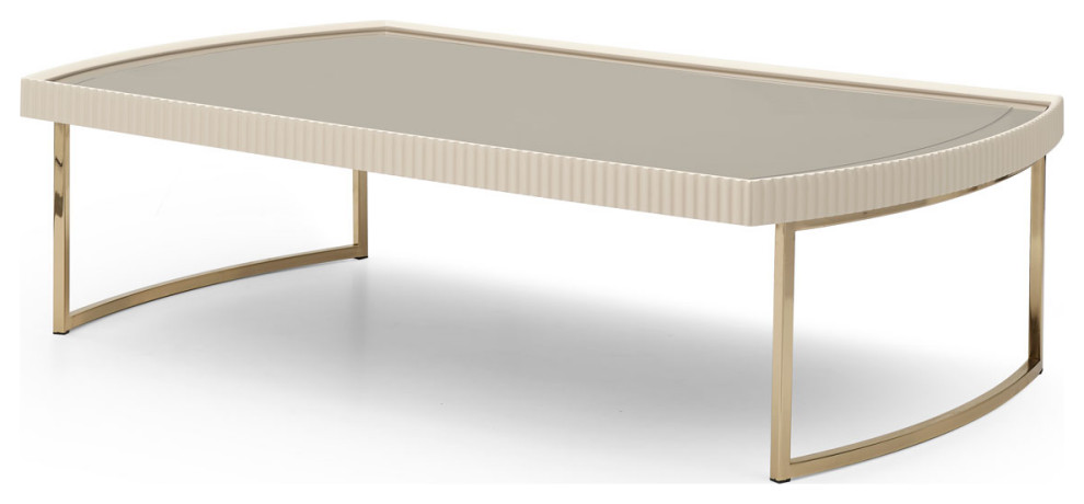 Lisbon Cocktail Table, Silken Matte Cream - Contemporary - Coffee ...
