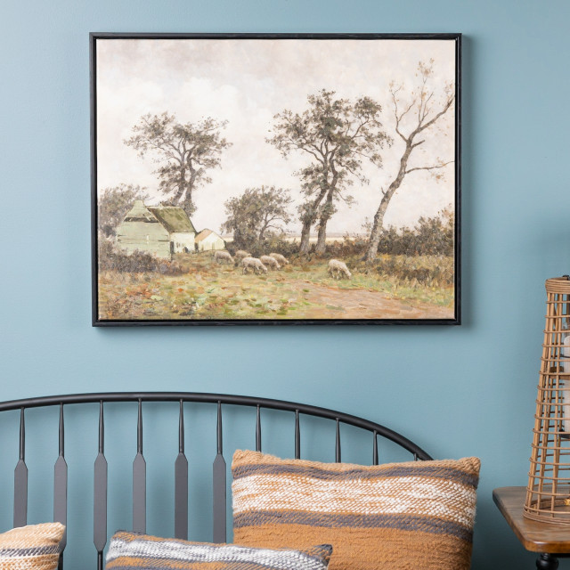 Framed Farm Canvas Wall Art 28"L - Farmhouse - Prints And Posters - by ...