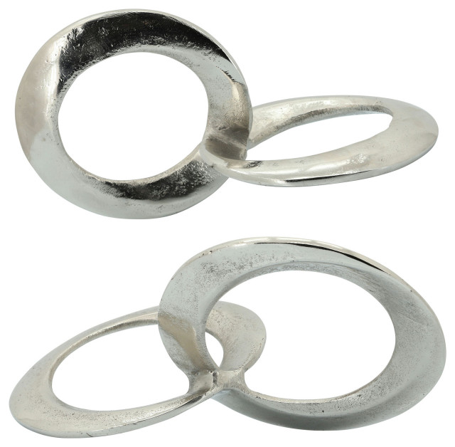Metal 11" Circle Links, Silver - Contemporary - Decorative Objects And ...