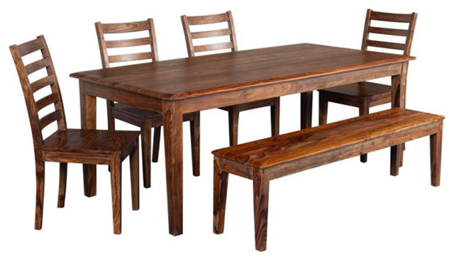 Porter Designs Sonora Solid Sheesham Wood Dining Table - Brown - Rustic - Dining Tables - by ...