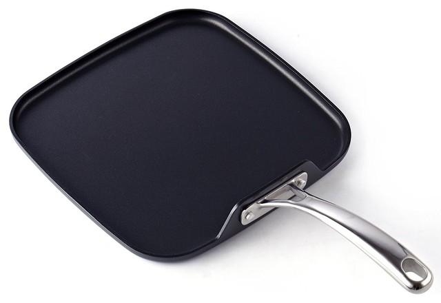 Cooks Standard Hard Anodized Nonstick Square Griddle Pan, 11"x11 ...