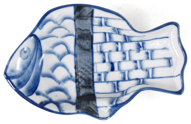Ceramic Fish Shaped Serving Dish, Large - Transitional - Serving Dishes ...