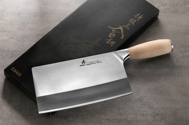 Zhen Japanese Heavy Duty Cleaver Chopping Chef Butcher Knife, 7", Bone ...