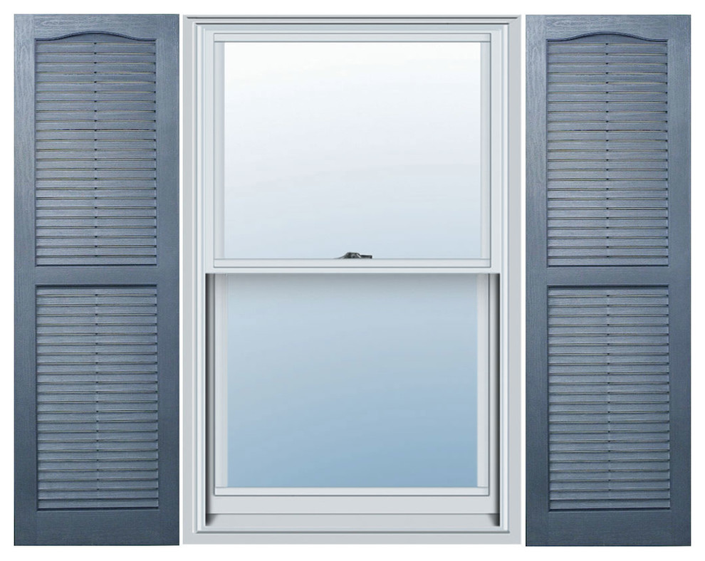 Builders Choice Vinyl Open Louver Shutters, w/ Shutter Spikes & Screws ...