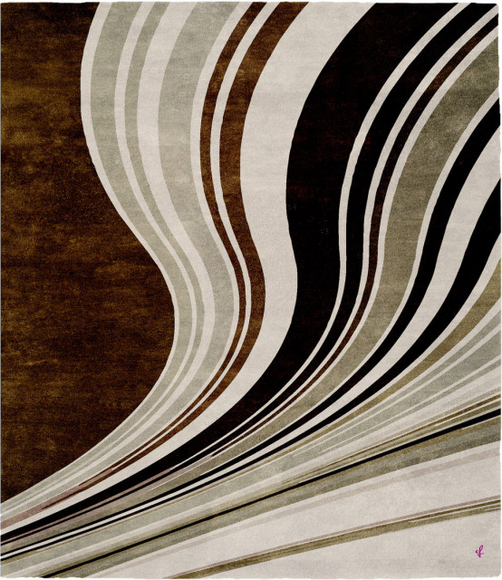 Swirls D Wool Signature Rug, 8' Round - Contemporary - Area Rugs - by ...