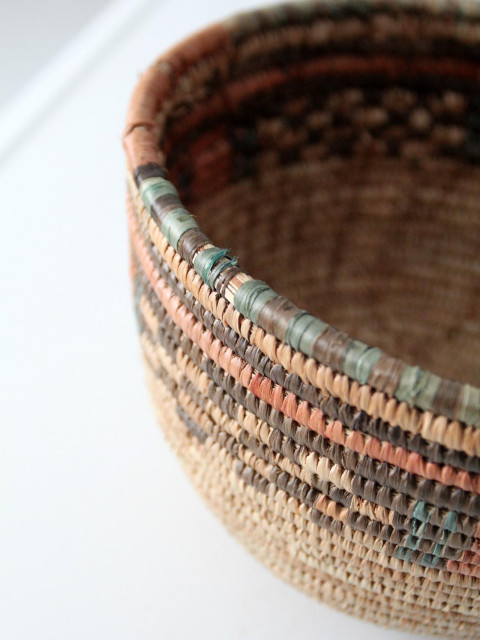Consigned, Vintage Coiled Basket - Tropical - Baskets - by 86 Vintage ...