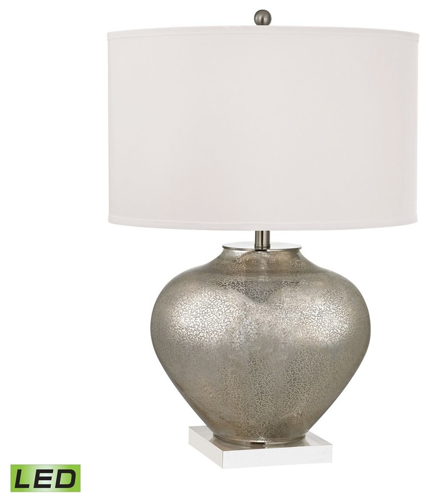 Edenbridge Antique Mercury Glass LED Table Lamp With LED Nightlight ...