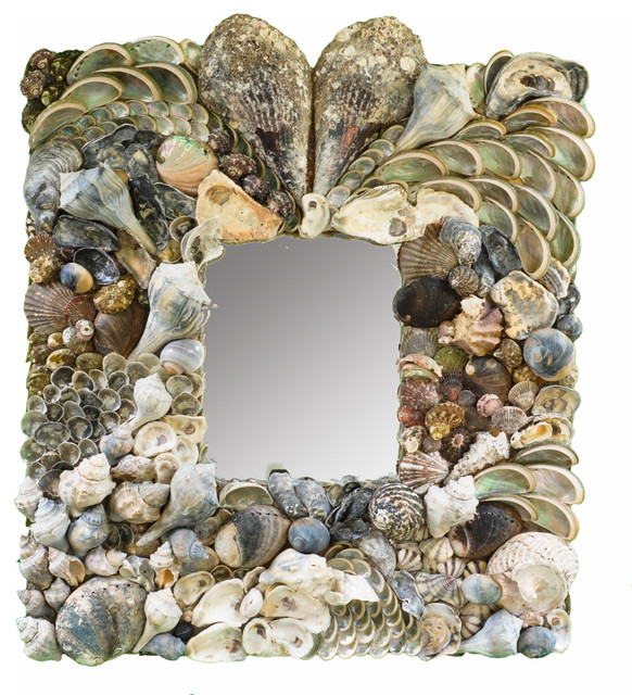 Large Pen Abalone SeaShell Mirror. Only one. - Beach Style - Wall ...