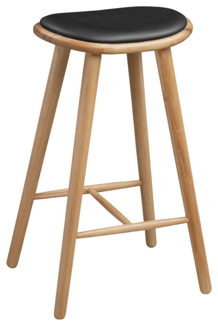 Poly and Bark Remo Leather Counter Stool - Midcentury - Bar Stools And ...