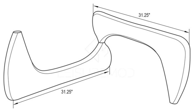 LeisureMod Imperial Interlocking Wooden Triangle Coffee Table Base ...