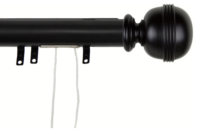 Owen Decorative Traverse Rod With Sliders 30"-48" Black, 48-84 ...