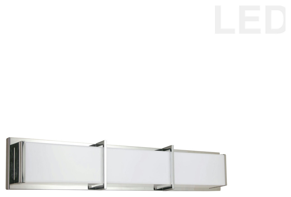 36W Polished Chrome Vanity Light With White Acrylic Diffuser ...