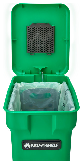 Aluminum Pull Out Trash and Compost Container With Soft Close, 14.75"W ...