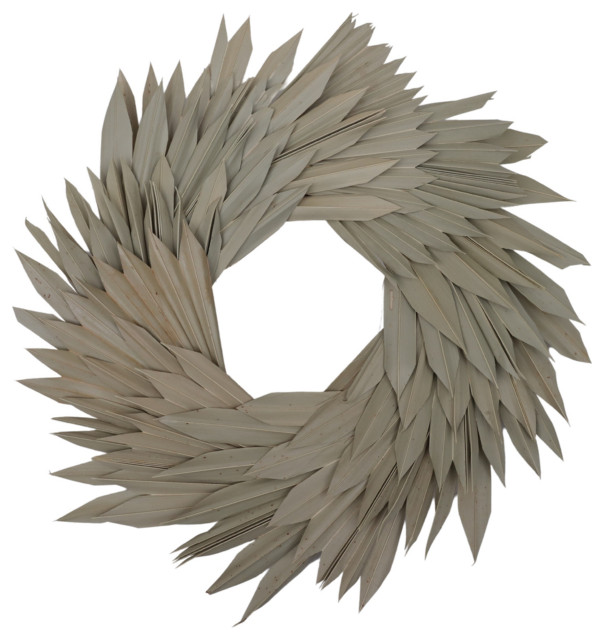 17" Natural Palm Sun Wreath - Contemporary - Wreaths And Garlands - by ...