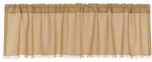 Tobacco Cloth Khaki Valance Fringed, 16x60, 16x60 - Farmhouse ...