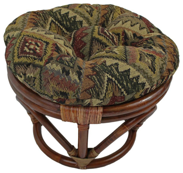 18-inch Round Tapestry Tufted Footstool Cushion - Contemporary - Area ...