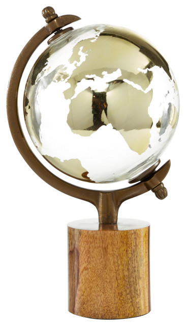 Traditional Gold Wood Globe 28566 - Contemporary - World Globes - by ...