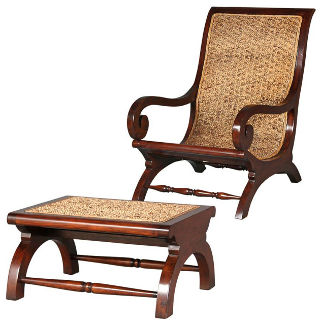 Design Toscano British Plantation Chair & Footstool - Tropical ...