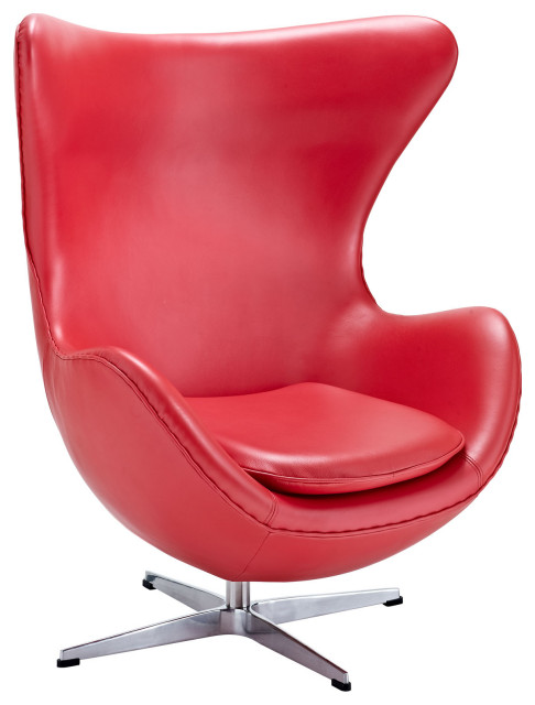 Glove Leather Lounge Chair - Red - Contemporary - Armchairs And Accent ...
