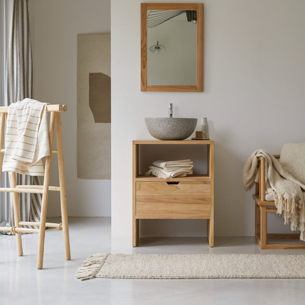 Solid Teak Vanity Unit | Tikamoon Kwarto 60 - Transitional - Bathroom ...