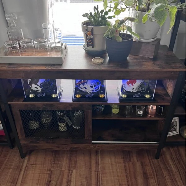 Modern Farmhouse Kitchen Ideas - Buffet Cabinet with Light Strips ...