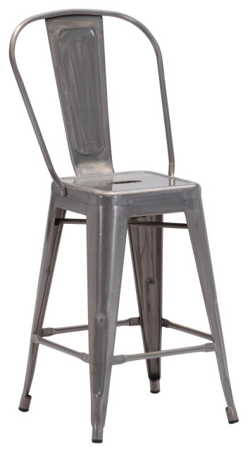 Elio Counter Chair (set Of 2) Gunmetal - Industrial - Bar Stools And ...