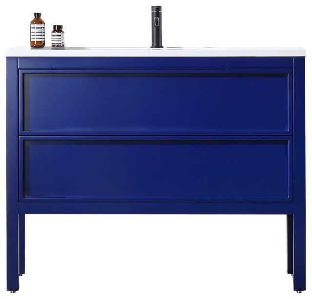 Annecy 48" Navy Blue Freestanding Modern Bathroom Vanity - Contemporary ...