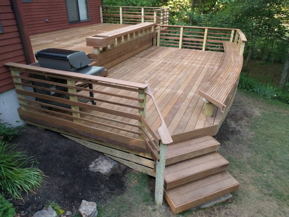 Ipe Deck with Curved Bench - Modern - Terrace - Boston - by Tight Knot ...