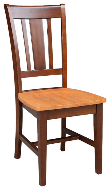 Chic Set, Cinnamon/Espresso Splat Back Chairs, Set of 2, Wooden Frame ...