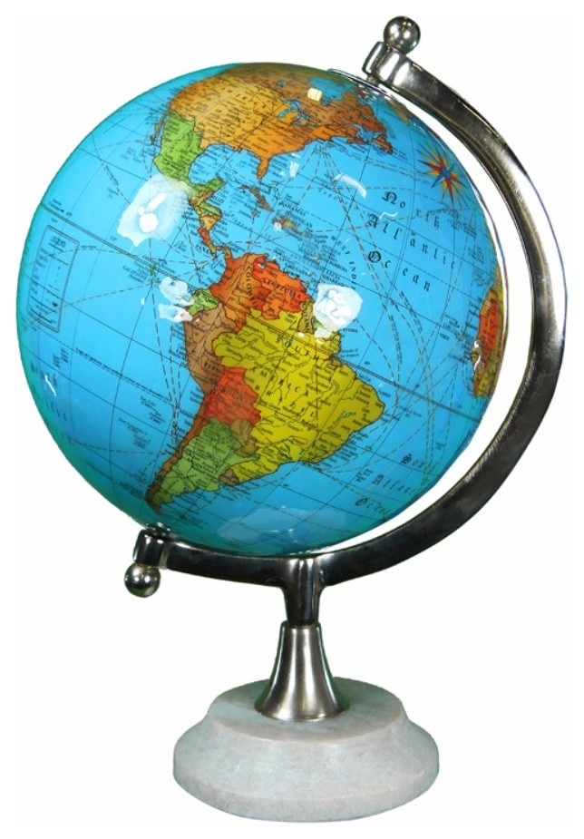 Globe With Marble Base, Multicolor - Contemporary - World Globes - by ...