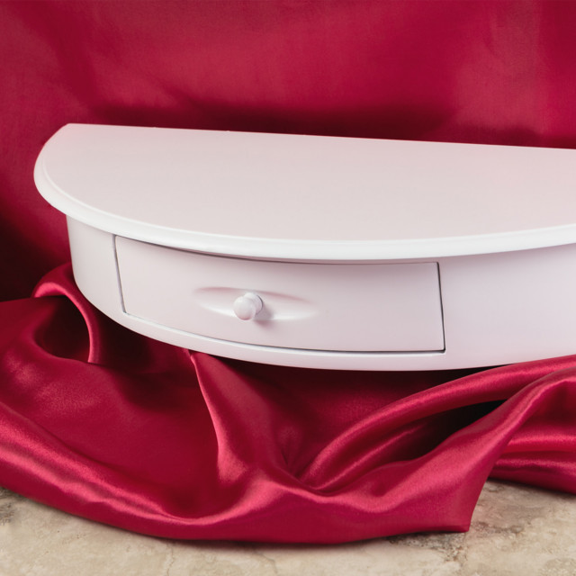 Kiera Grace Providence Morris Half Moon Shelf White, Matte Finish ...