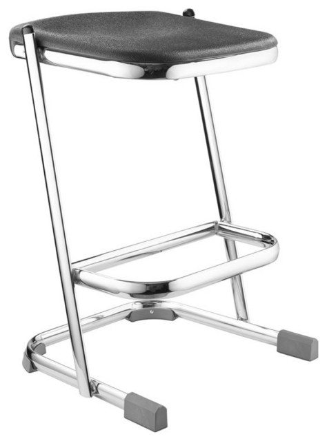 Pemberly Row 24" Ergonomic Modern Metal Elephant Z-Stool in Black ...