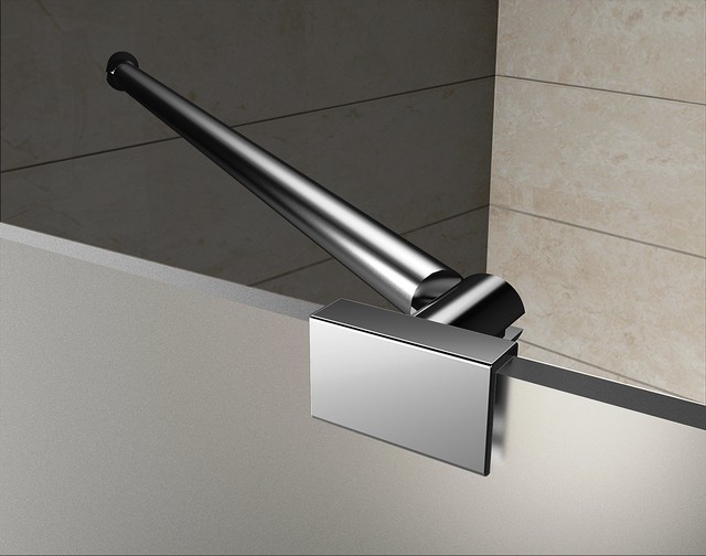 Avalux GS Frameless Shower Enclosure With Shelves, Stainless Steel, 33 ...