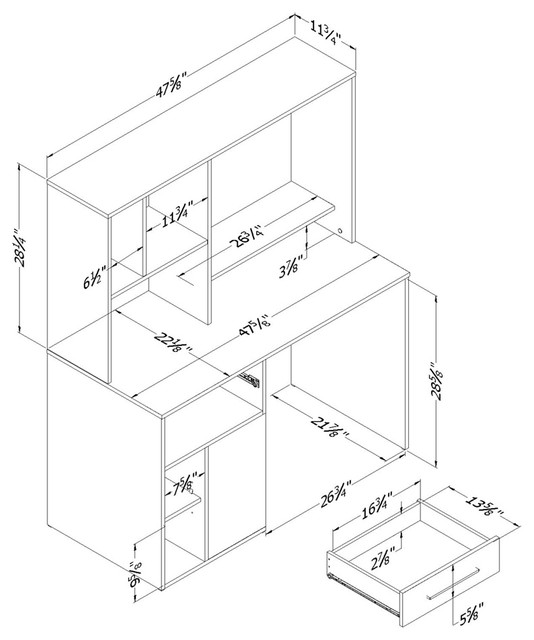 South Shore Annexe Home Office Computer Desk, Pure Black - Contemporary ...