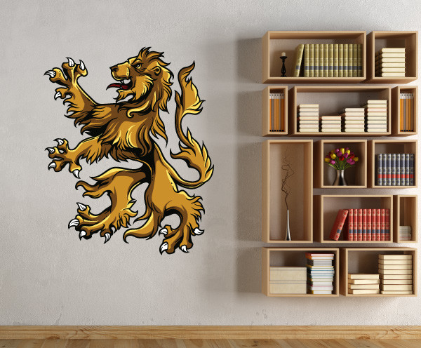 Medieval Lion Vinyl Wall Decal MedievalLionUScolor004, 48 in ...